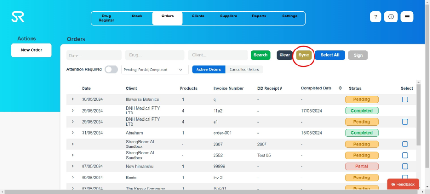 Managing and Signing Order Invoices