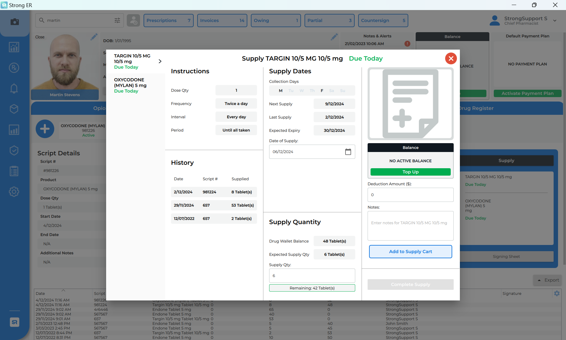 How do I dispense a Staged Supply Script?