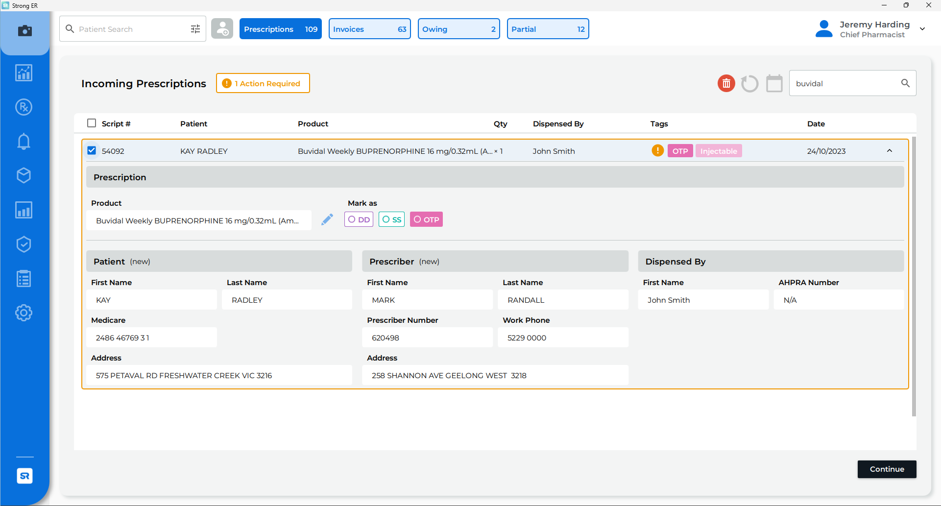How do I add a long-acting depot injectable script via the Incoming ...