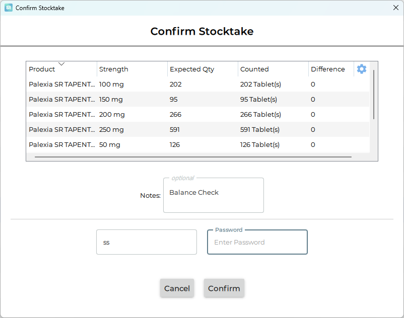How do I record a stocktake?