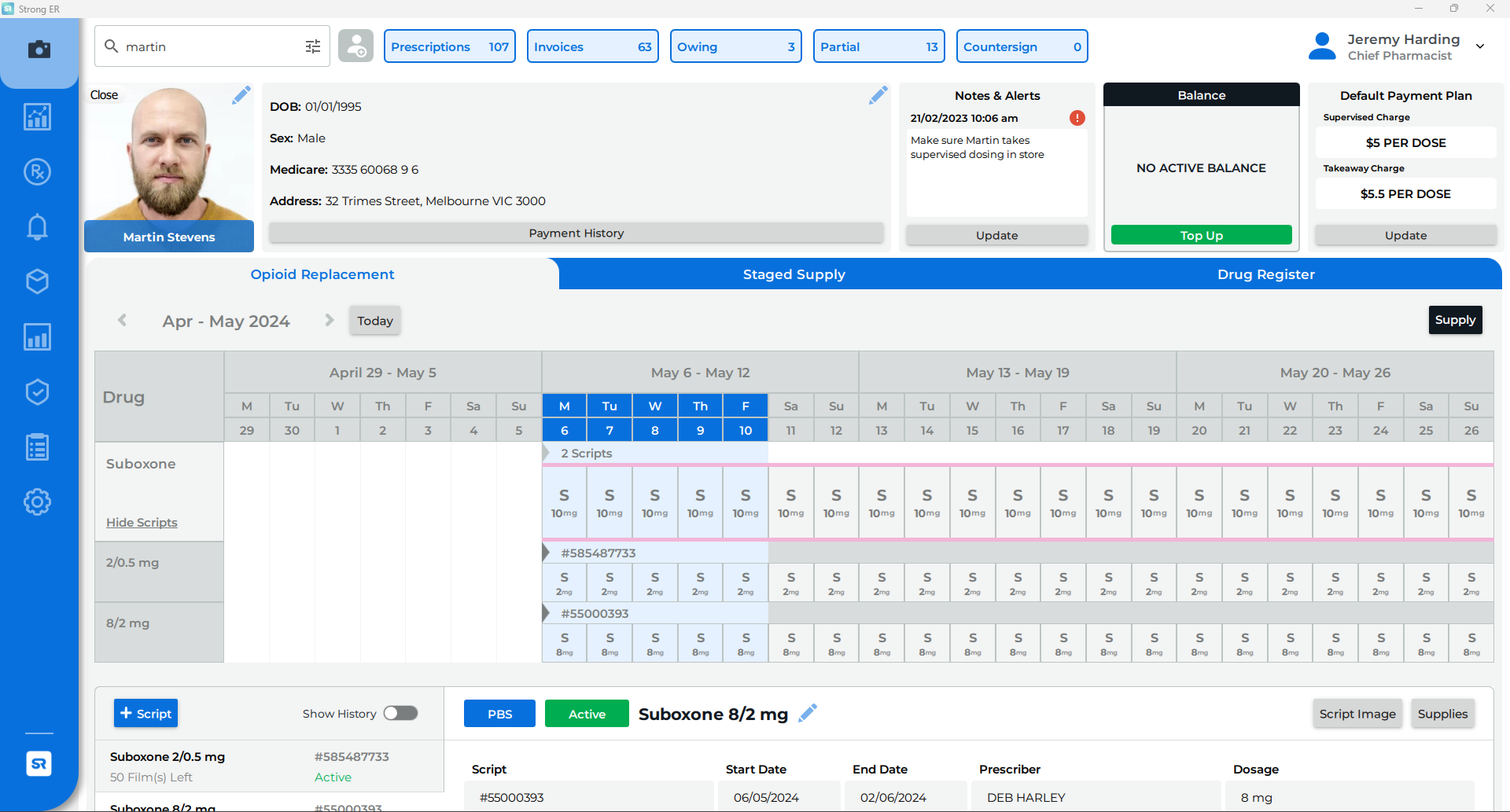 How do I supply oral Suboxone doses? (New ODT Calendar view)