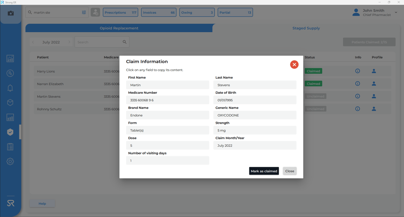 How do I submit a PPA claim for a staged supply patient?
